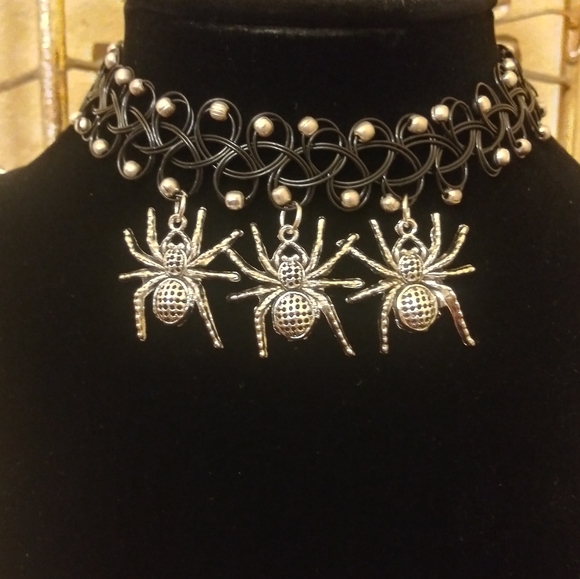 ShopSaritalynne | Jewelry | Spooky Spider Tattoo Choker Halloween ...
